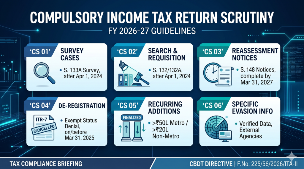 COMPULSORY INCOME TAX RETURN SCRUTINY (FY 2026-27) - Plann Progress